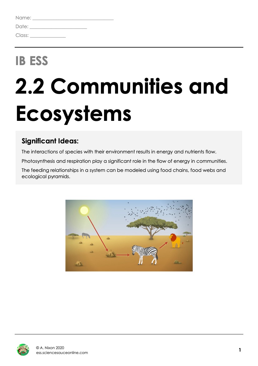 2.2 - Communities and Ecosystems | IB ESS by Science Sauce