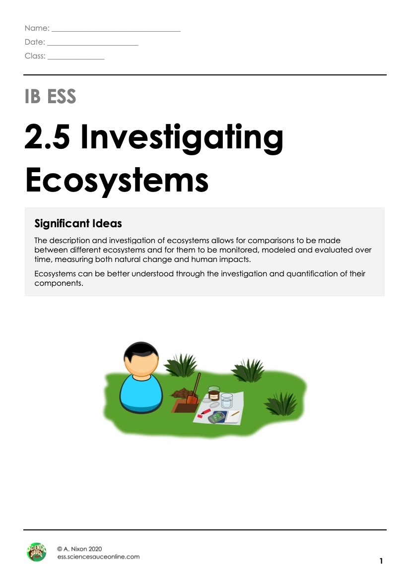 2.5 - Investigating Ecosystems | IB ESS by Science Sauce