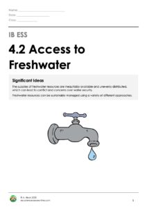 4.2 Access to Freshwater | IB ESS by Science Sauce