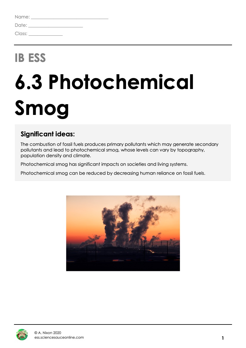6.3 Photochemical Smog | IB ESS by Science Sauce
